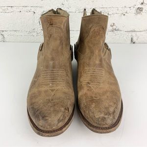 Freebird by Steven | Shoes | Freebird Cali Brown Leather Distressed Oring Heel Strap Studded ...